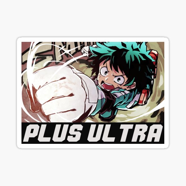"Midoriya PLUS ULTRA - BLACK" Sticker for Sale by Pizzarous | Redbubble
