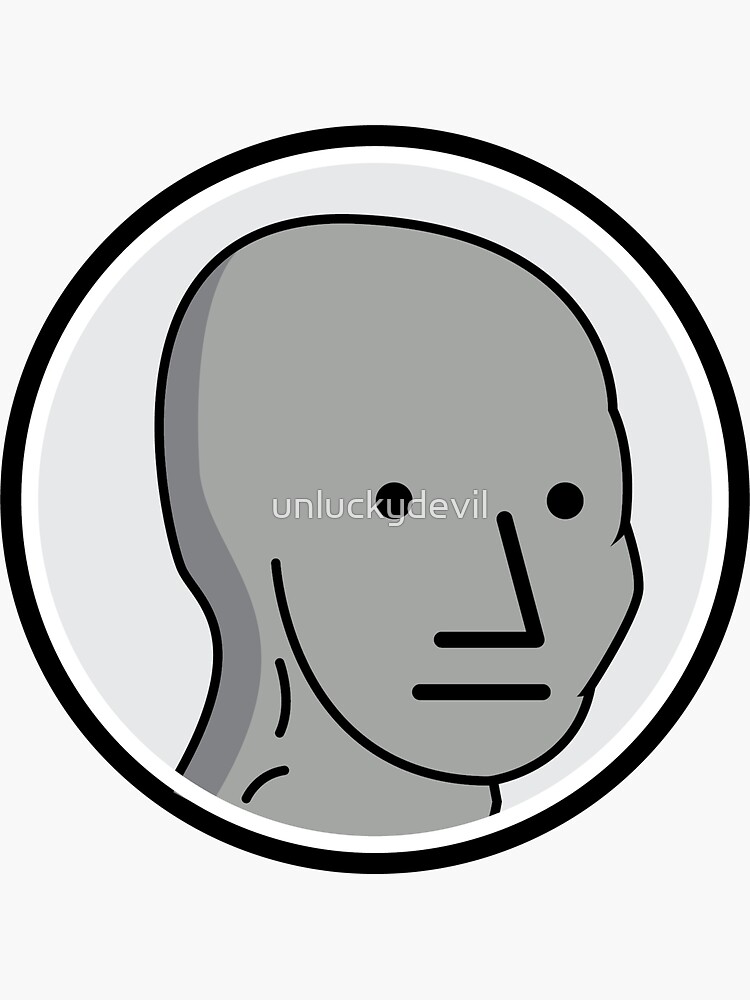 "NPC Meme Sticker" Sticker for Sale by unluckydevil | Redbubble
