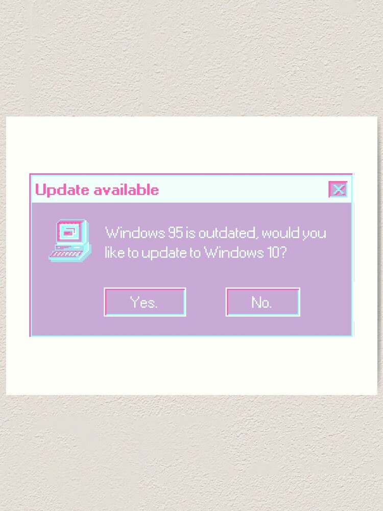 " Vaporwave Windows 10 update to Windows 95" Art Print by Kaamalauppias ...