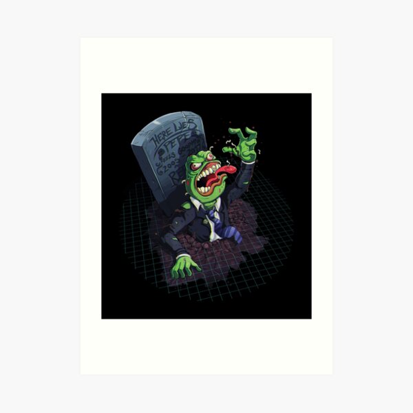 "Zombie Pepe the frog - Death of Pepe" Art Print for Sale by ...
