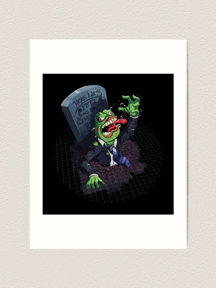 "Zombie Pepe the frog - Death of Pepe" Art Print for Sale by ...