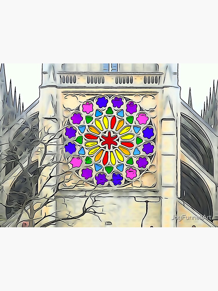 "Rainbow Rose Window" Sticker for Sale by JoyFunnellArt | Redbubble