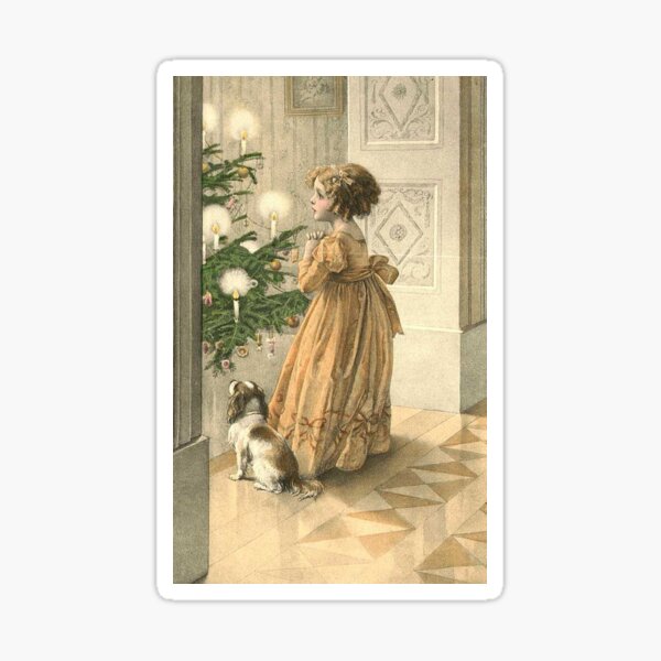 "Vintage Victorian Christmas" Sticker by RBEnt | Redbubble