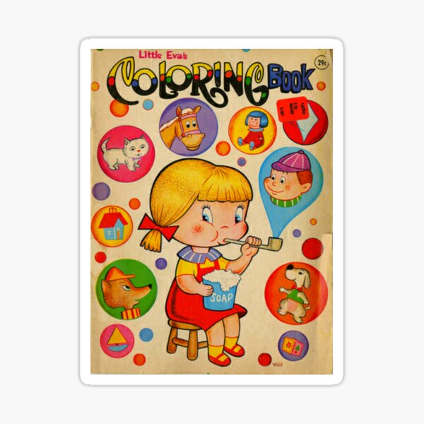 "Vintage Coloring Book" Sticker for Sale by AC1313 | Redbubble