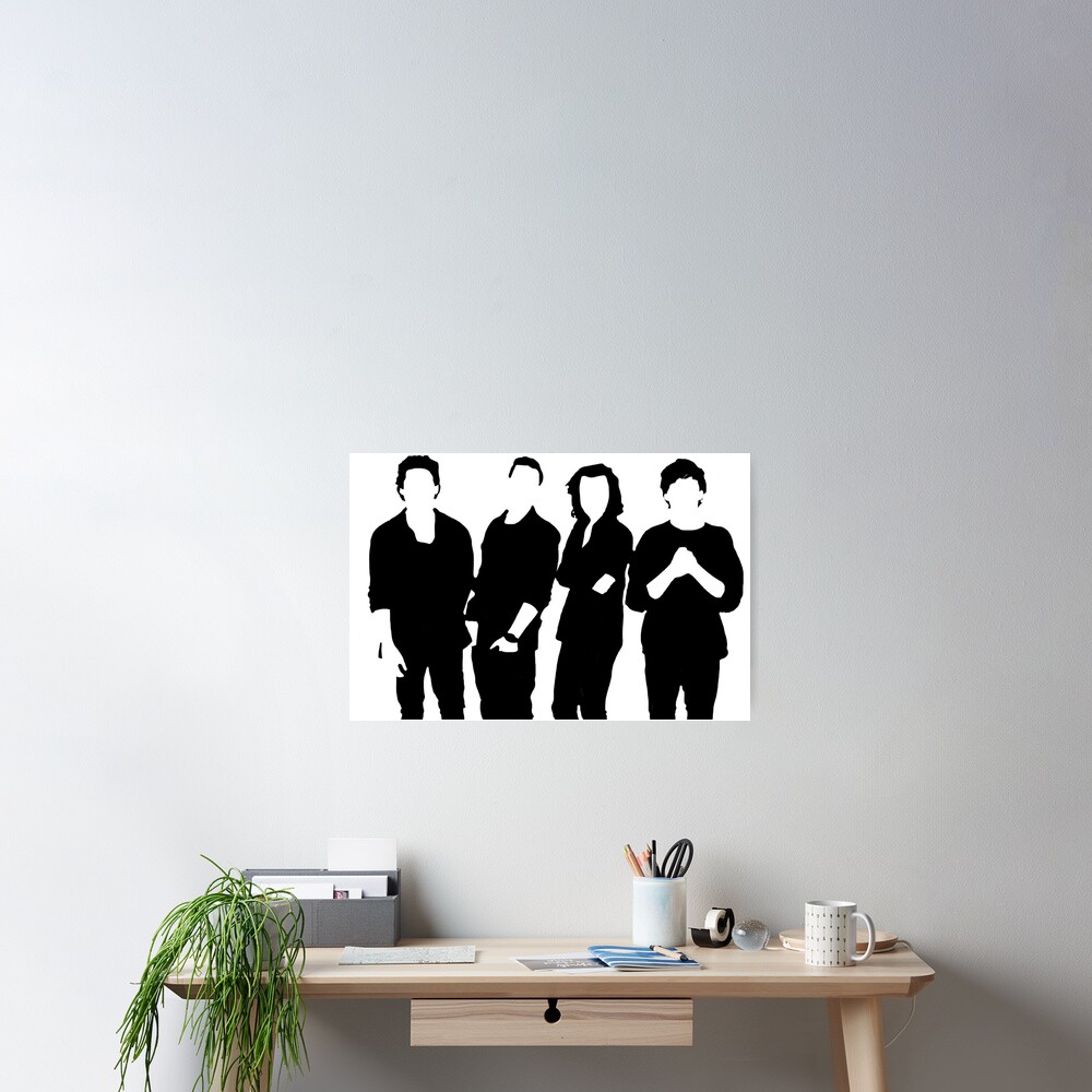 "One Direction Silhouette Black and White" Poster for Sale by ...