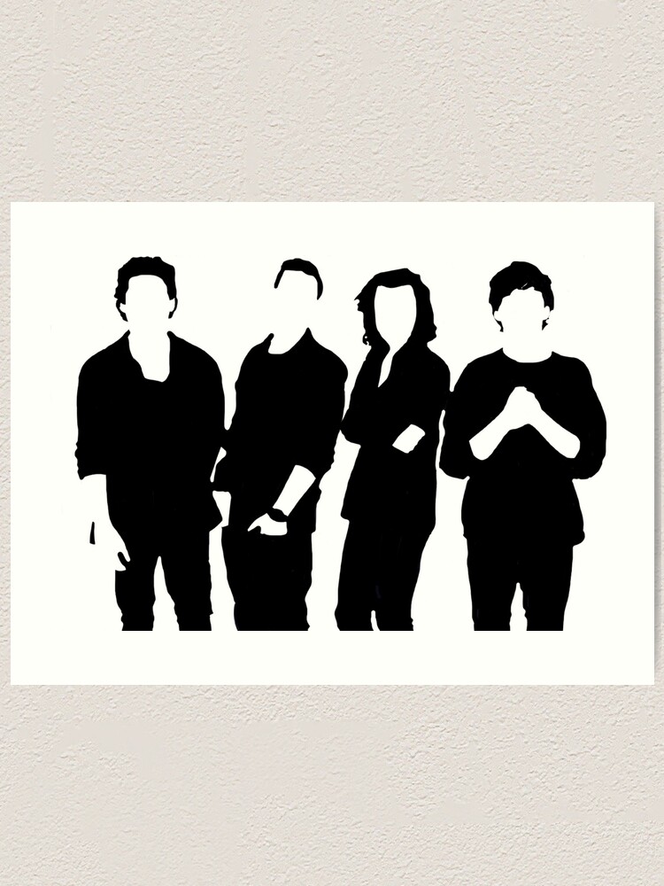 "One Direction Silhouette Black and White" Art Print for Sale by ...