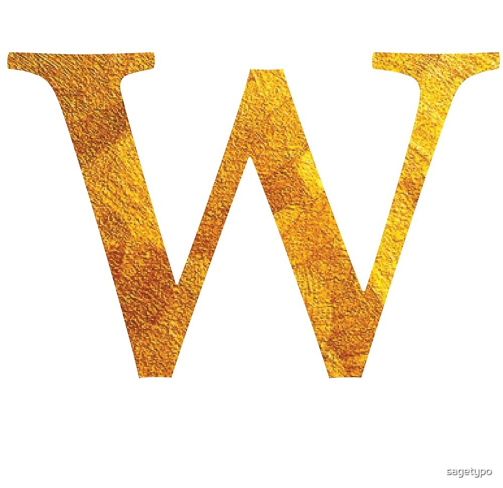 " Gold W Letter (Minimalist/Simple)" by sagetypo | Redbubble