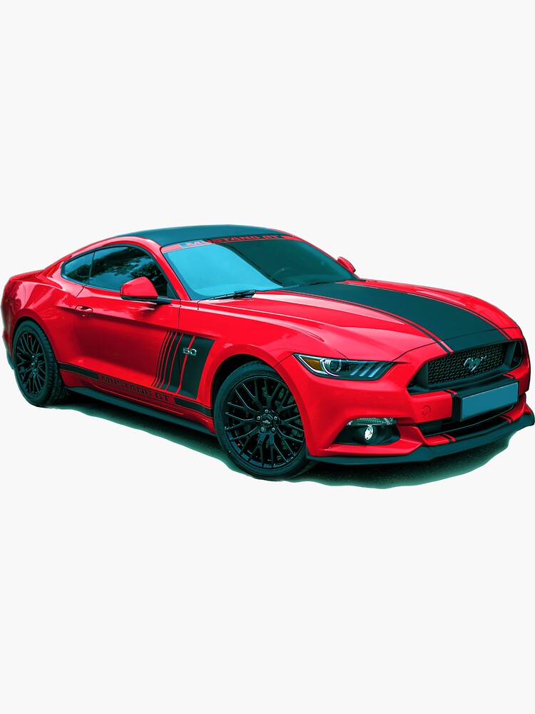 "Bright Red Mustang" Sticker for Sale by robspencer | Redbubble