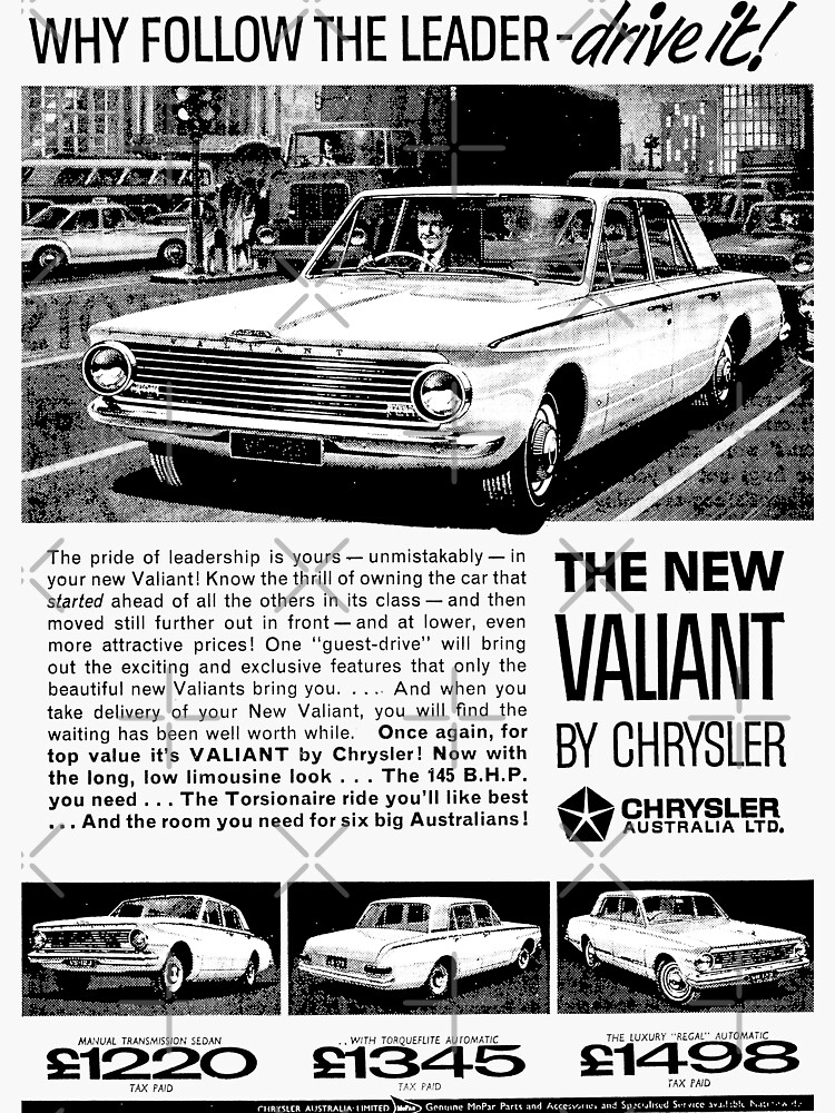 "CHRYSLER VALIANT" Sticker for Sale by ThrowbackMotors | Redbubble