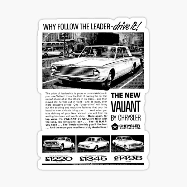 "CHRYSLER VALIANT" Sticker for Sale by ThrowbackMotors | Redbubble