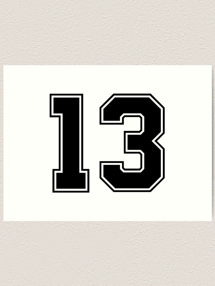 "13 American Football Classic Vintage Sport Jersey Number in black ...