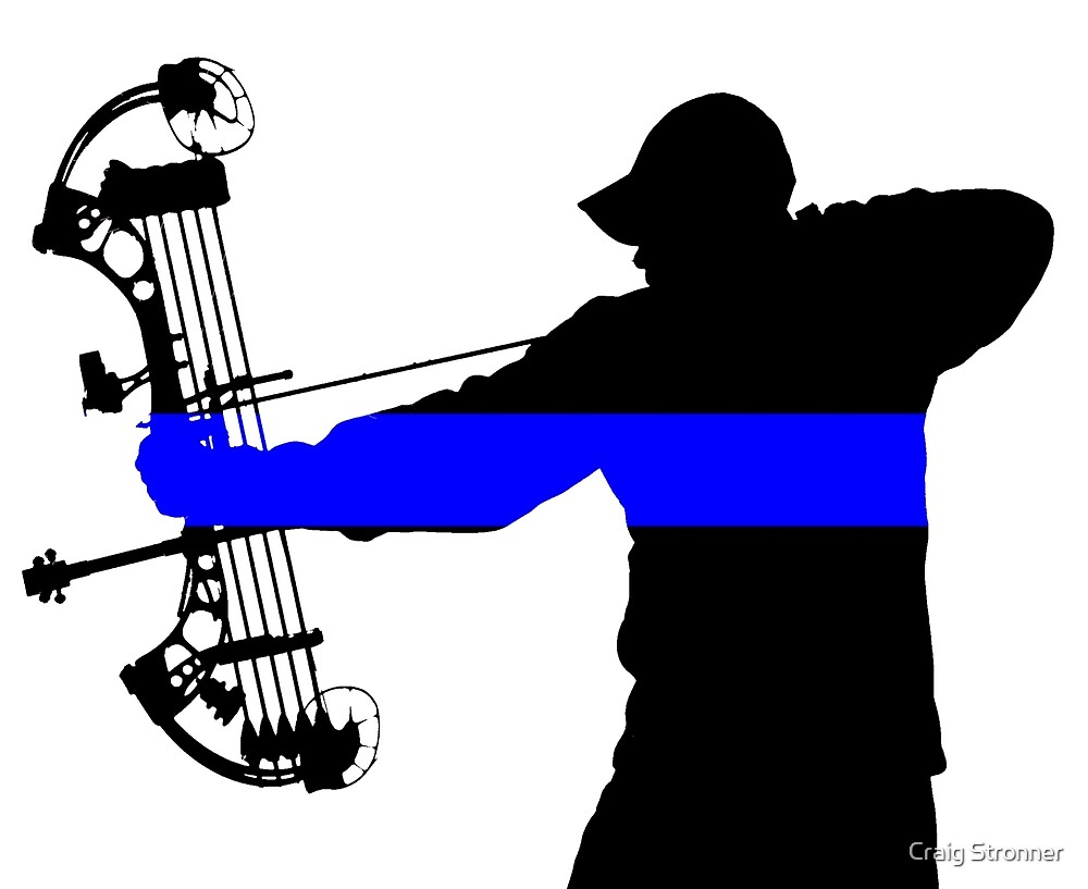 "Thin Blue Line Bow Hunter" by Craig Stronner | Redbubble