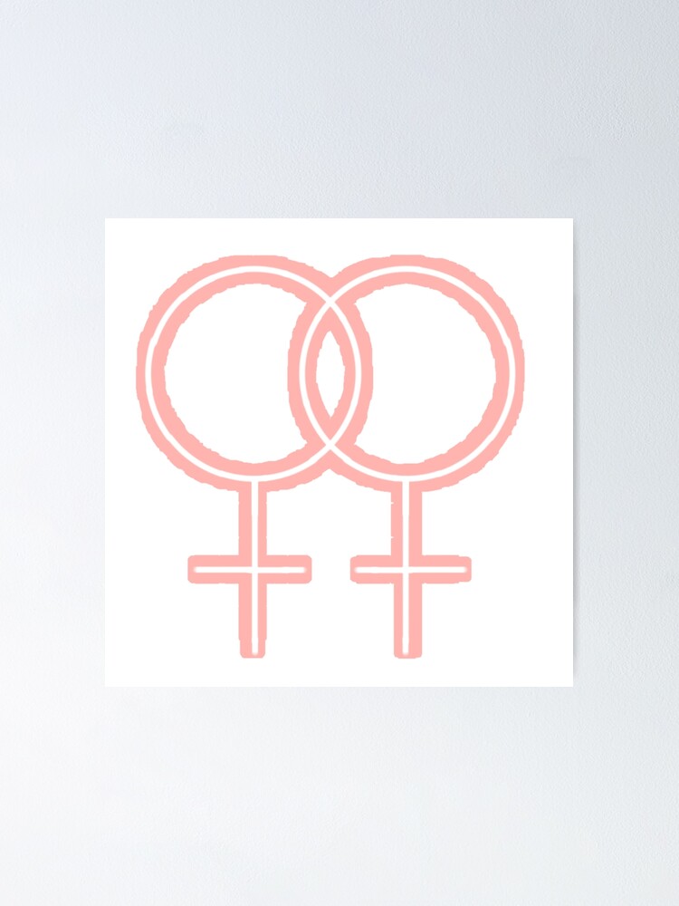 "Peach Pastel WLW Lesbian Symbol" Poster by voteartnotwar | Redbubble