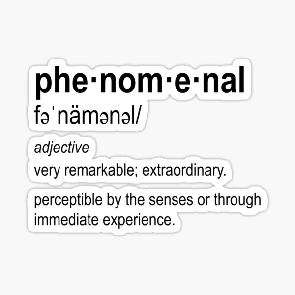 "Phenomenal definition" Sticker by lrossllc | Redbubble
