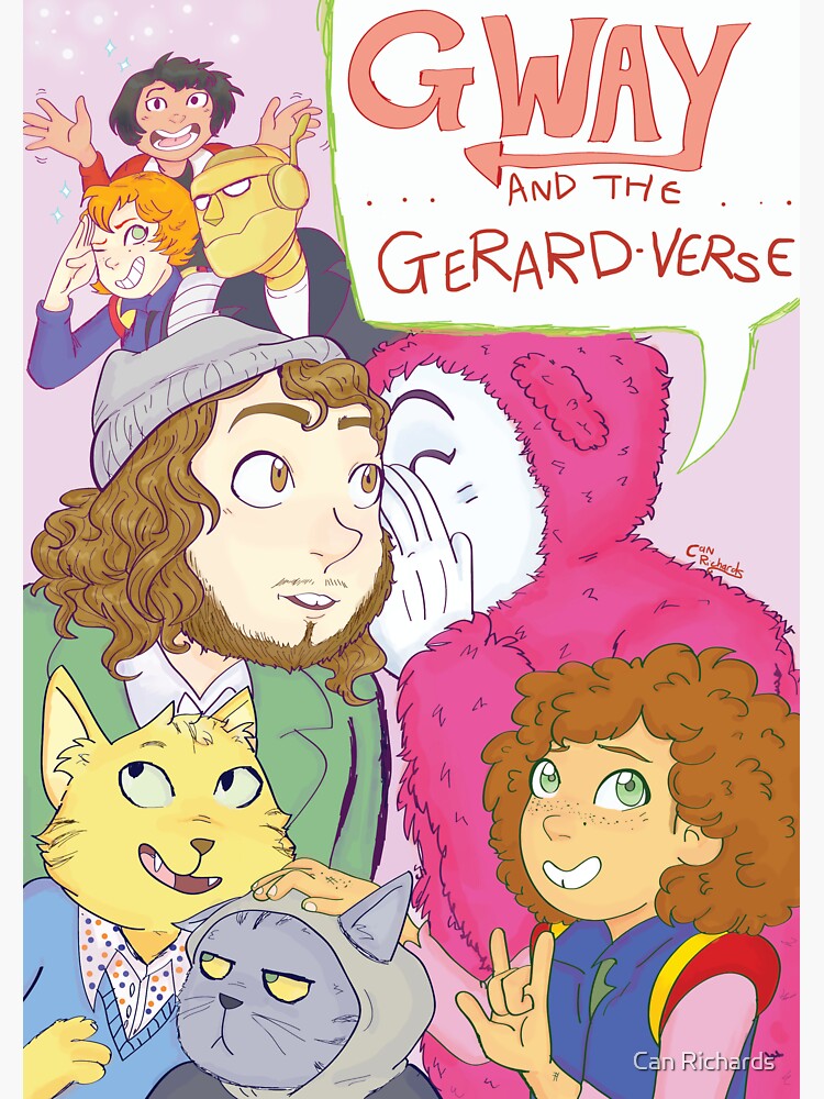 "GERARD WAY and the Gerardverse" Sticker for Sale by can-can-artnerd ...