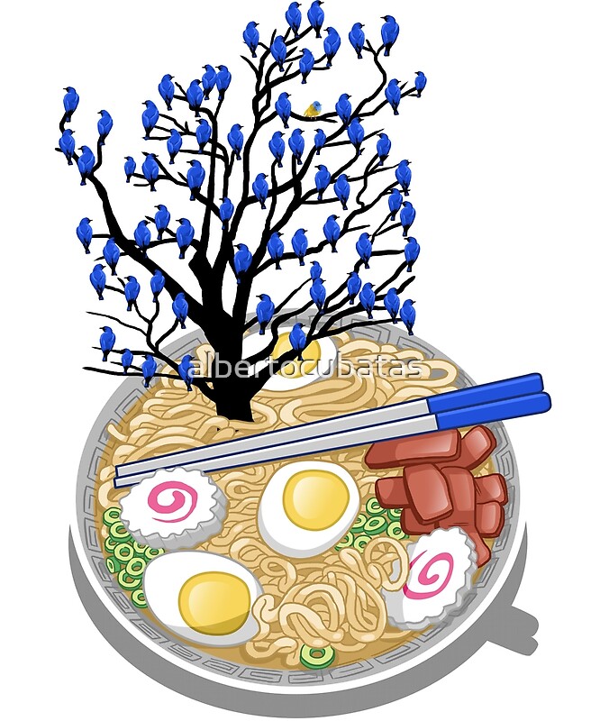 "Ramen tree birds" by albertocubatas | Redbubble