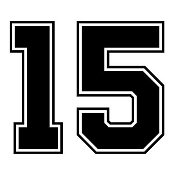 "15 American Football Classic Vintage Sport Jersey Number in black ...