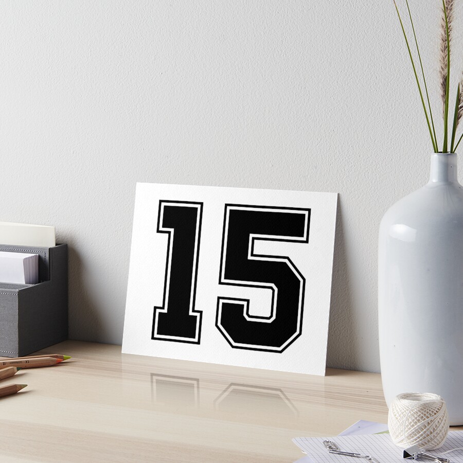 "15 American Football Classic Vintage Sport Jersey Number in black ...
