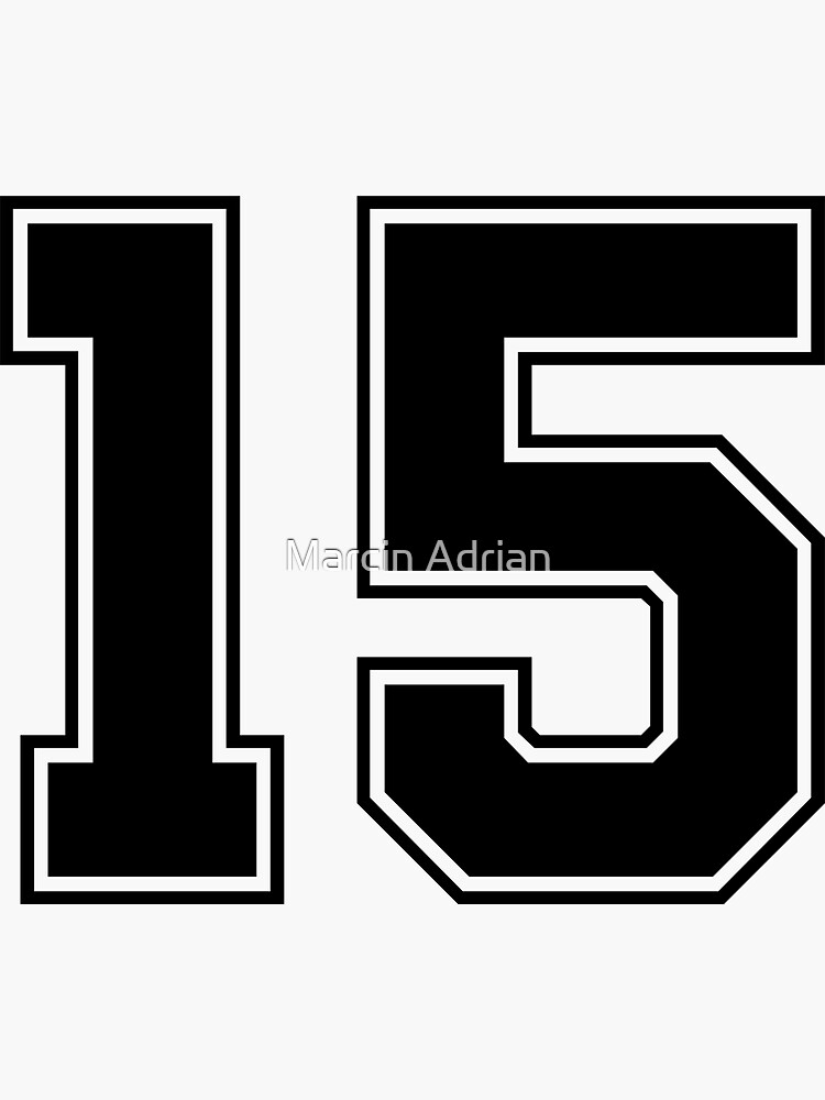 "15 American Football Classic Vintage Sport Jersey Number in black ...