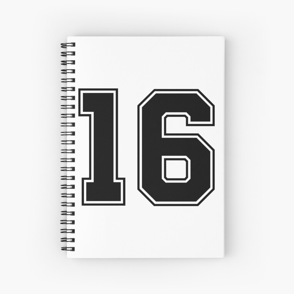 "16 American Football Classic Vintage Sport Jersey Number in black ...
