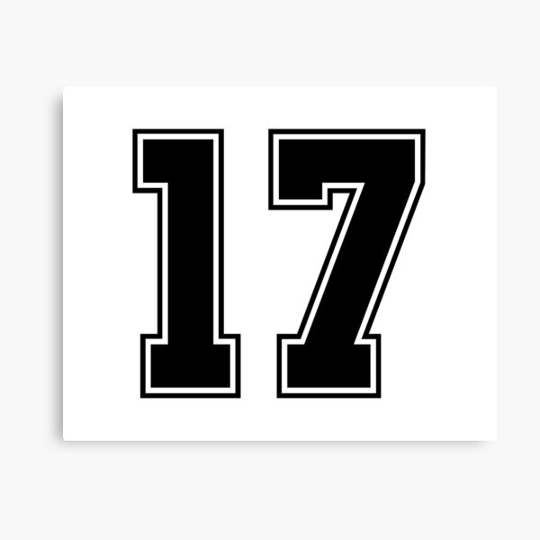 "17 American Football Classic Vintage Sport Jersey Number in black ...