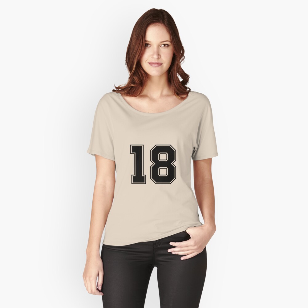 "18 American Football Classic Vintage Sport Jersey Number in black ...