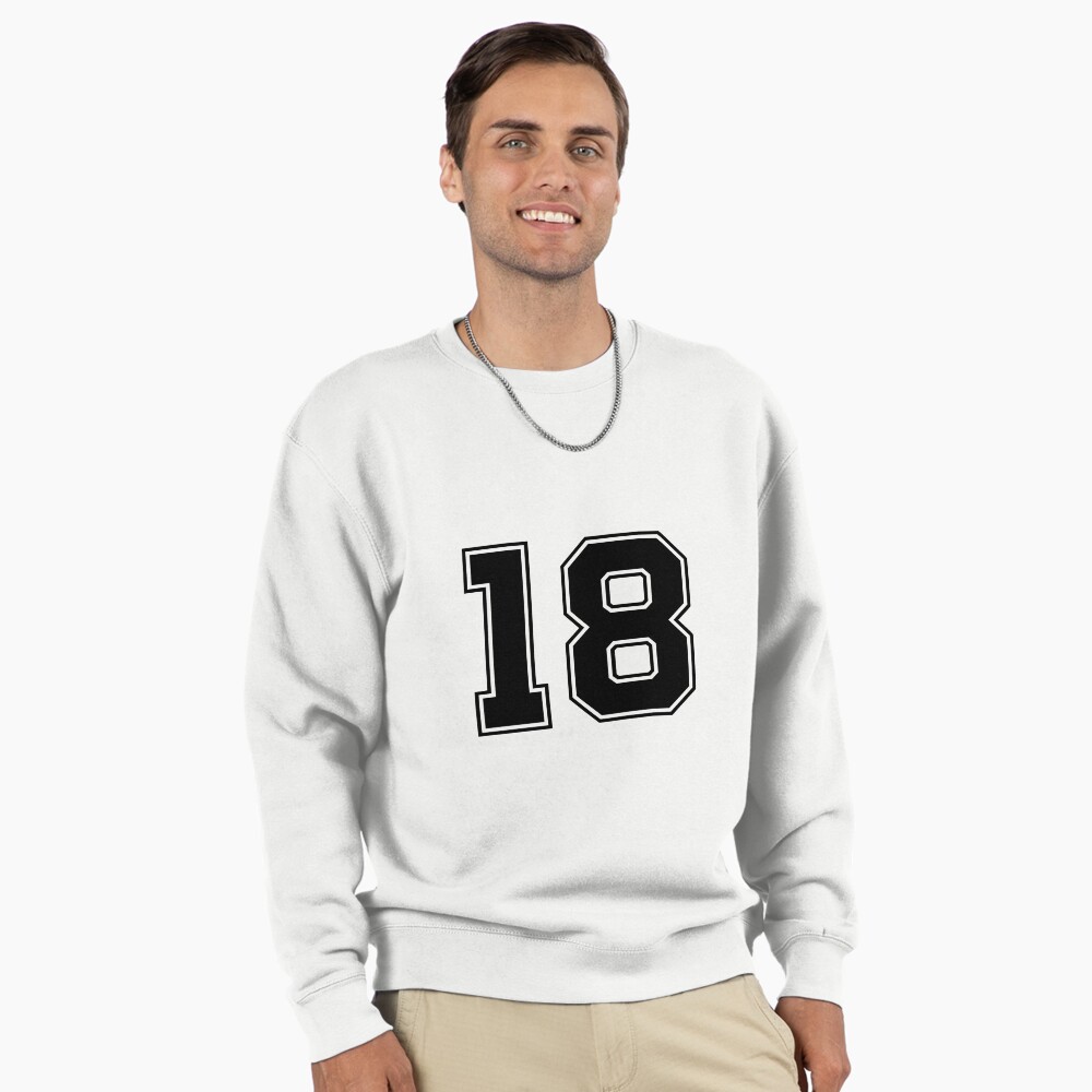"18 American Football Classic Vintage Sport Jersey Number in black ...