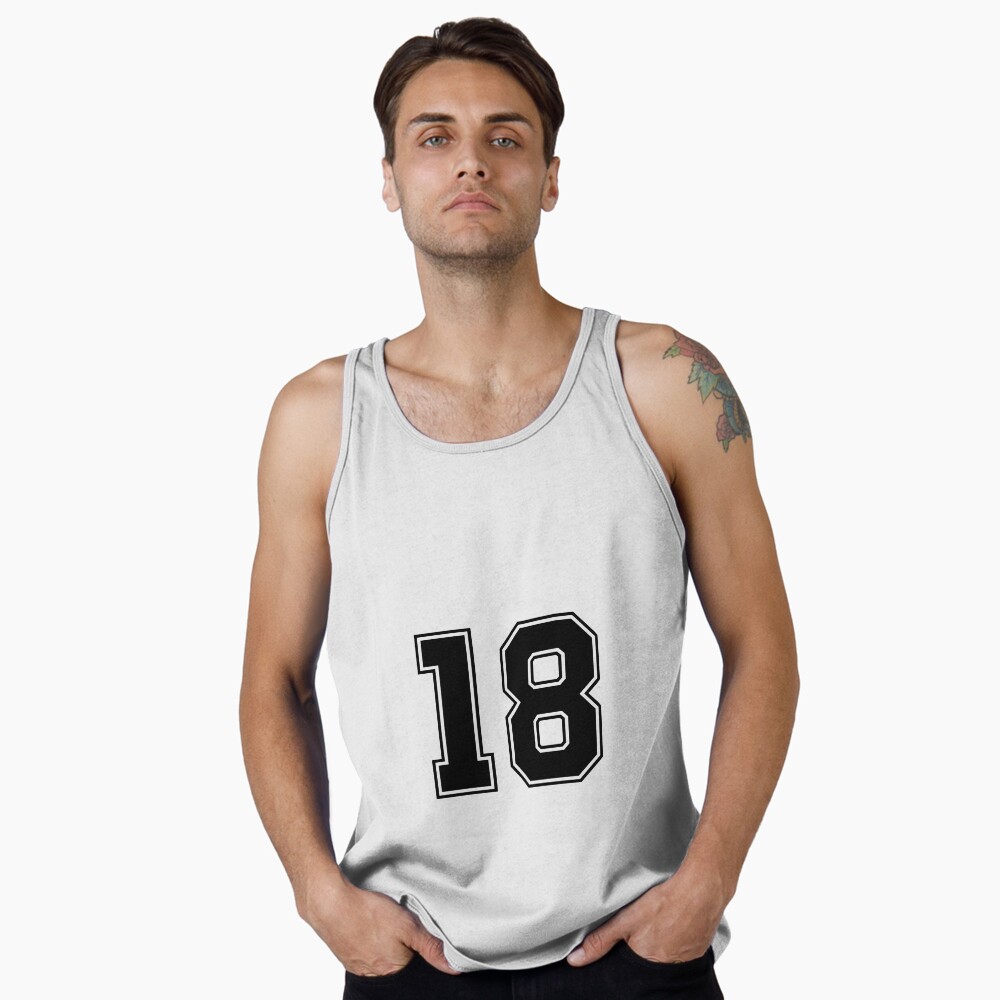 "18 American Football Classic Vintage Sport Jersey Number in black ...