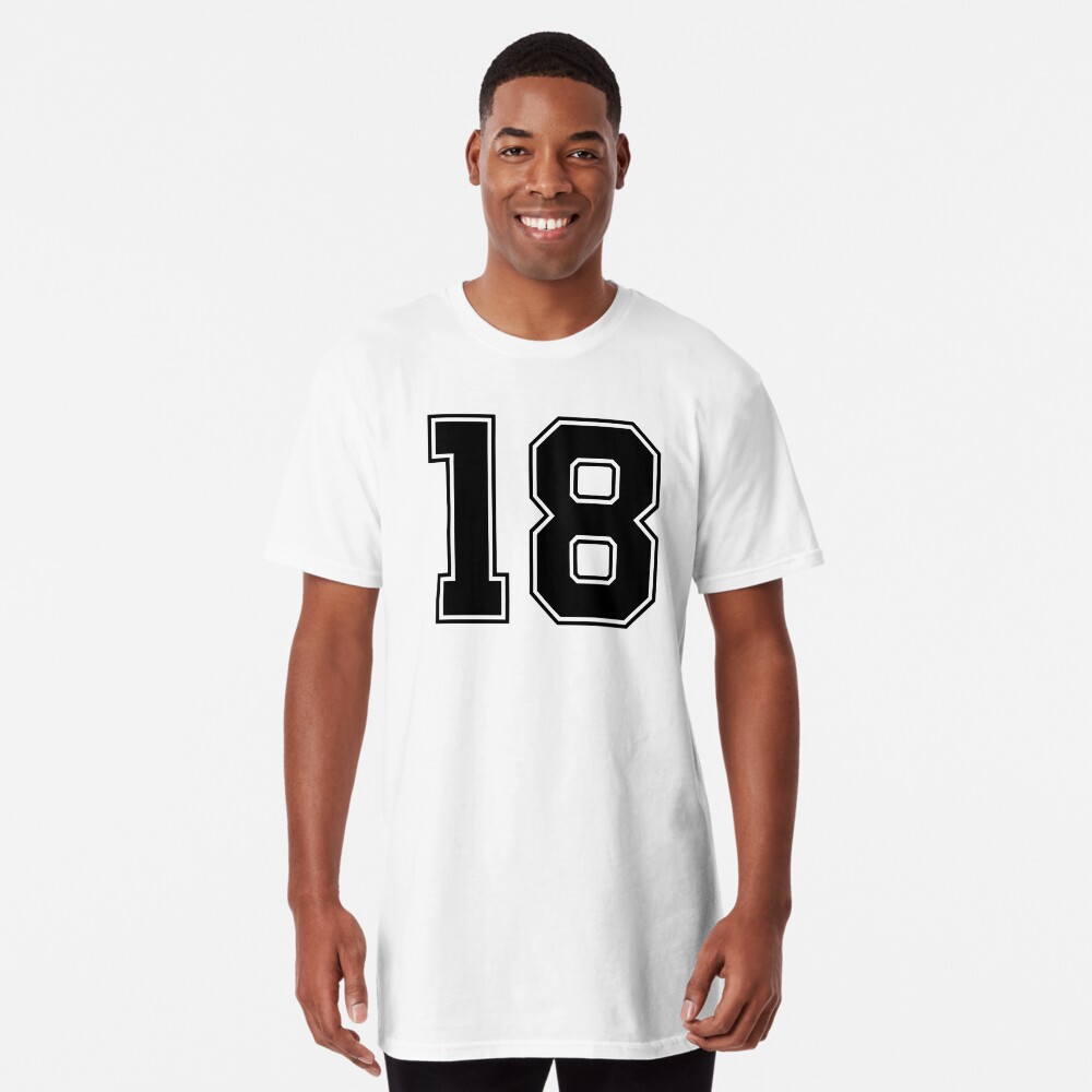 "18 American Football Classic Vintage Sport Jersey Number in black ...