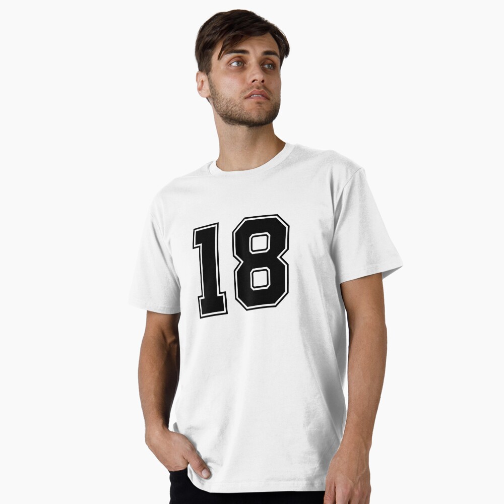 "18 American Football Classic Vintage Sport Jersey Number in black ...