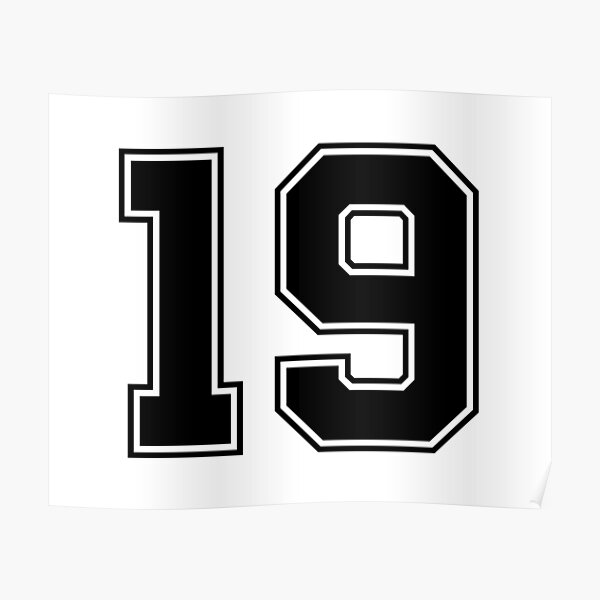 "19 American Football Classic Vintage Sport Jersey Number in black ...