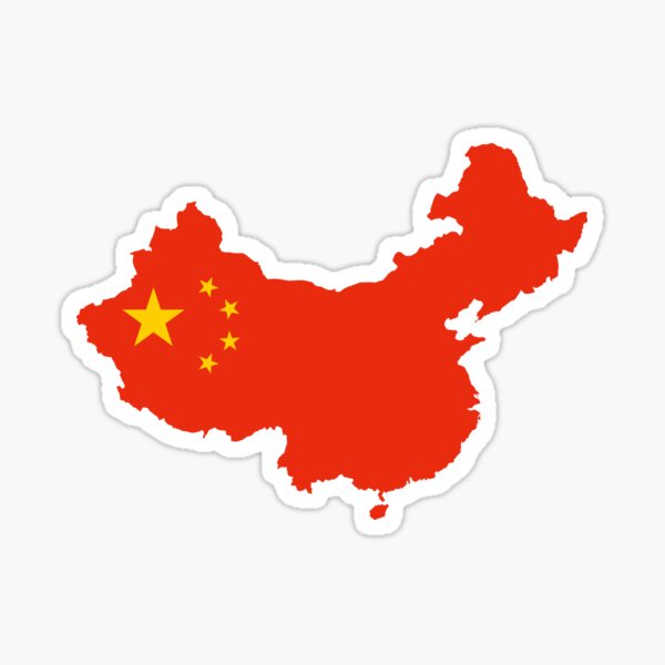 "China flag map" Sticker for Sale by MacOne | Redbubble