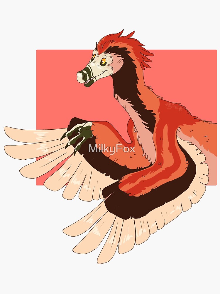 "Colourful raptor dinosaur sticker" Sticker for Sale by MilkyFox ...