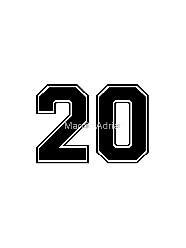 "20 American Football Classic Vintage Sport Jersey Number in black ...