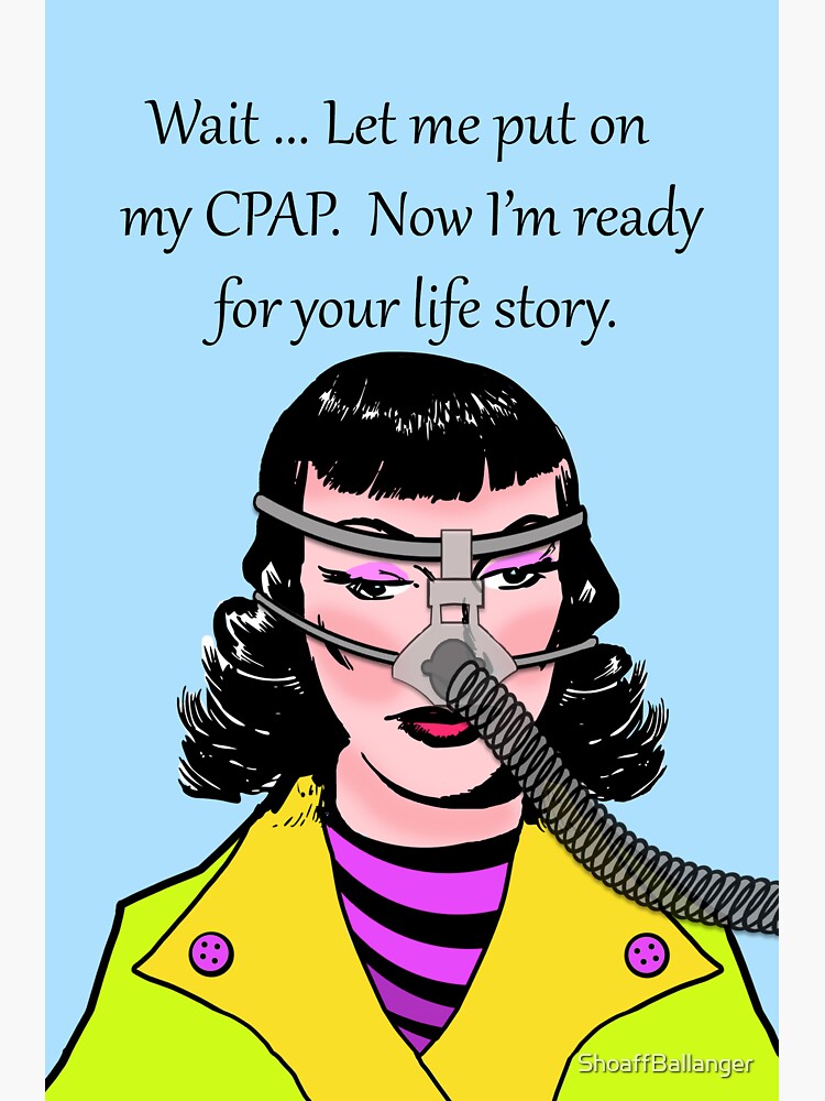 "Funny CPAP Image Retro Woman" Sticker by ShoaffBallanger | Redbubble