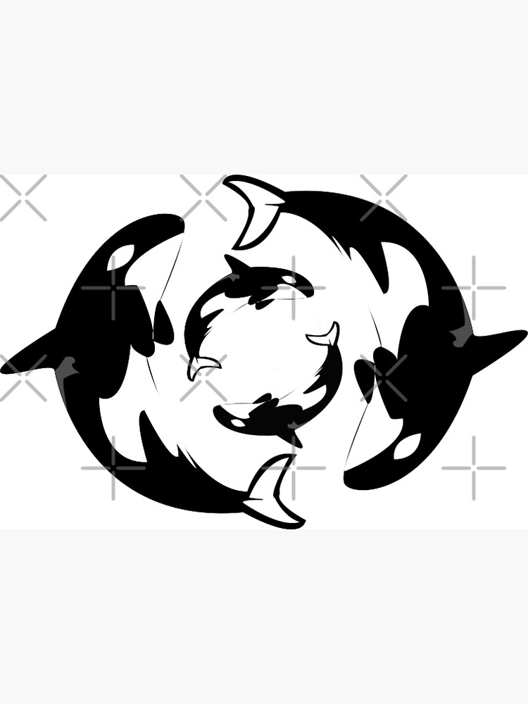 "Orca Mother and children Family swimming in a circle" Poster by ...