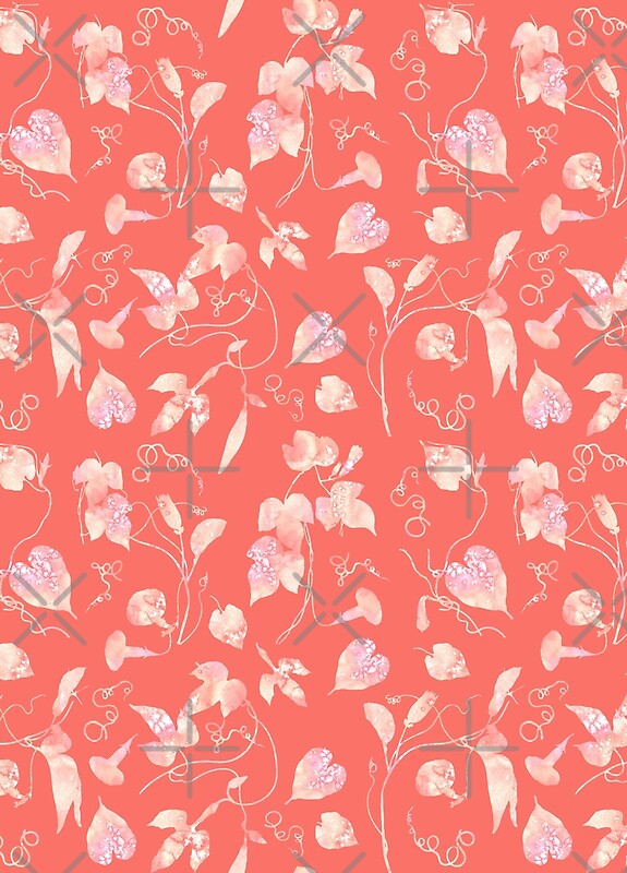 "Elegant Modern Coral Floral Pattern" by tanjica | Redbubble