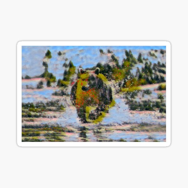 "Running Bear" Sticker by Camwiz | Redbubble