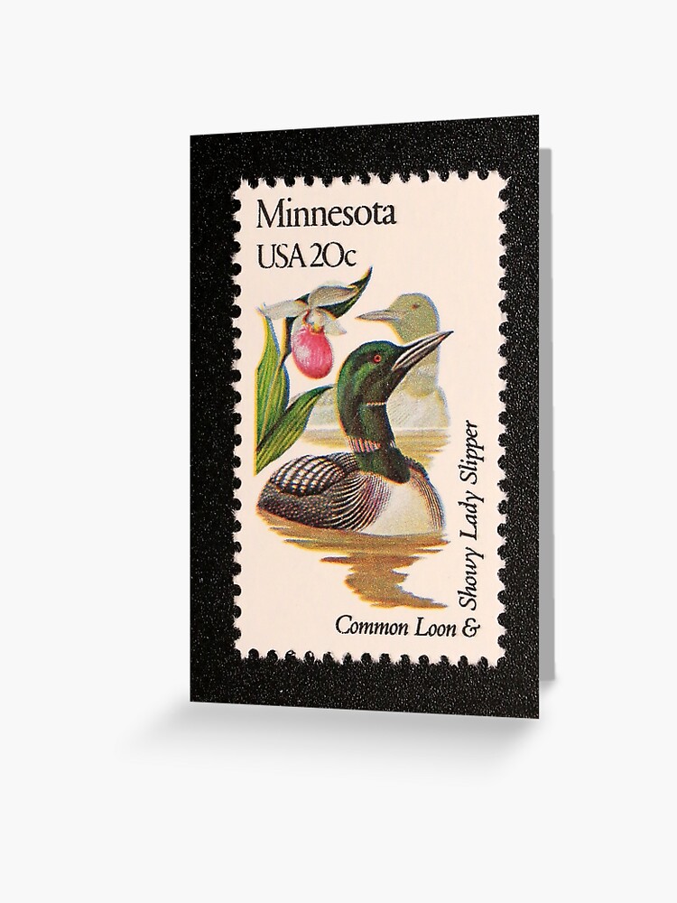 "1982 20c Minnesota State Bird & Flower Postage Stamp" Greeting Card ...