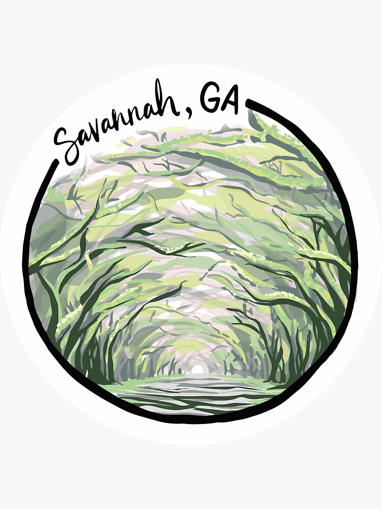 "Savannah, GA" Sticker for Sale by abigailducote | Redbubble