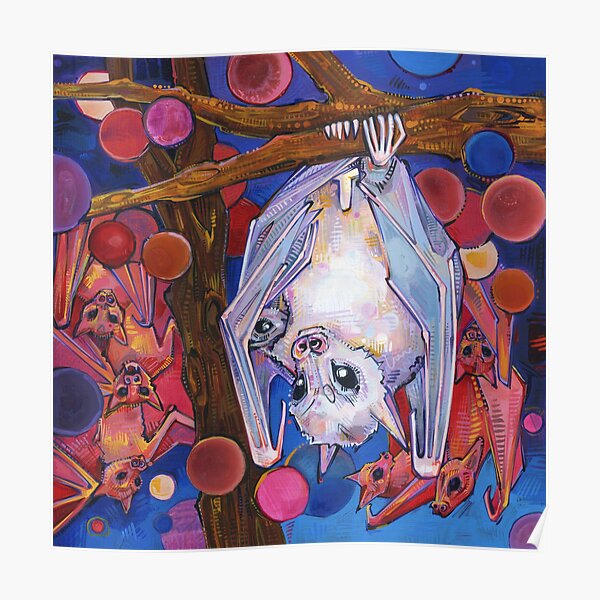 "Dayak Fruit Bats Painting - 2012" Poster by gwennpaints | Redbubble