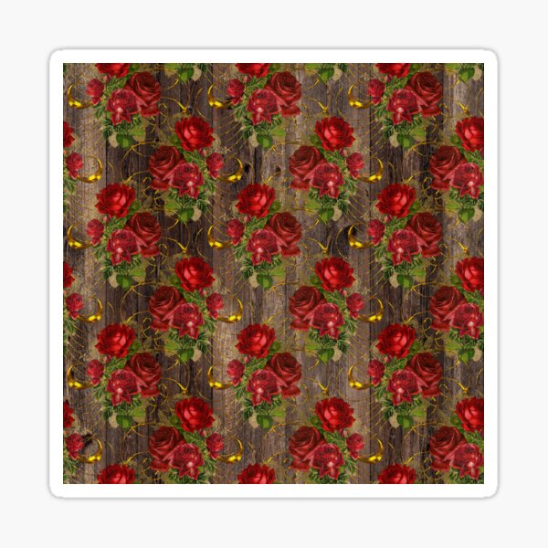 "Rustic Red Rose Pallet Garden" Sticker for Sale by 4Craig | Redbubble