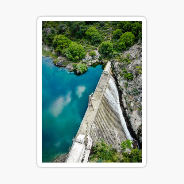 "Overflowing dam" Sticker for Sale by DRONY | Redbubble