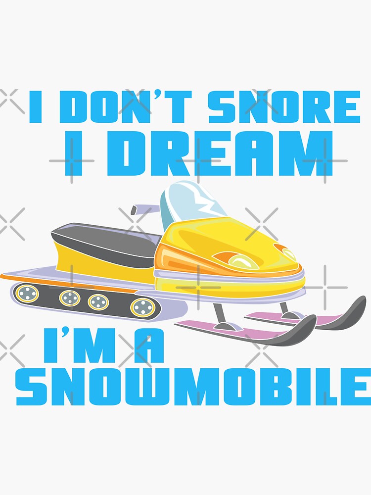 "Winter Snowmobile Engine Skiing Funny Fast Gift" Sticker for Sale by ...