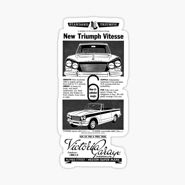 "TRIUMPH VITESSE" Sticker for Sale by ThrowbackMotors | Redbubble