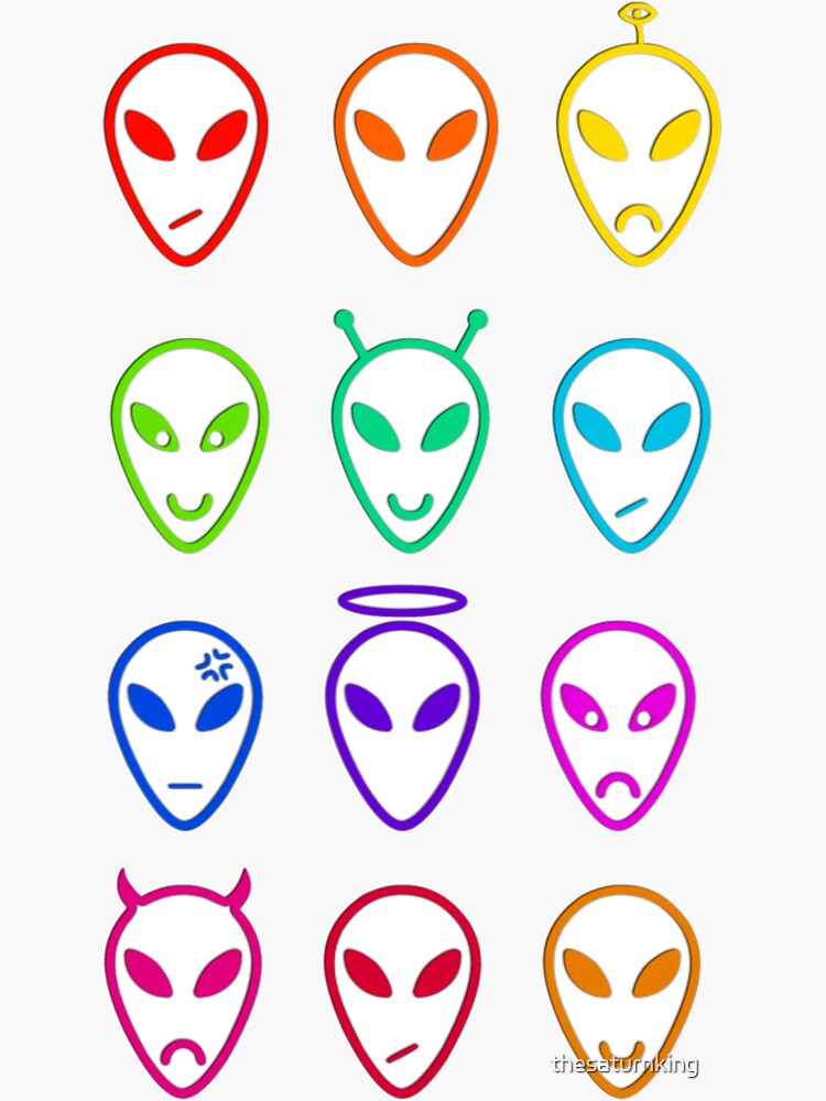 "alien emotions" Sticker by thesaturnking | Redbubble
