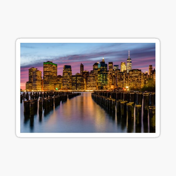 "Manhattan Skyline New York City" Sticker for Sale by thinkbigimages ...
