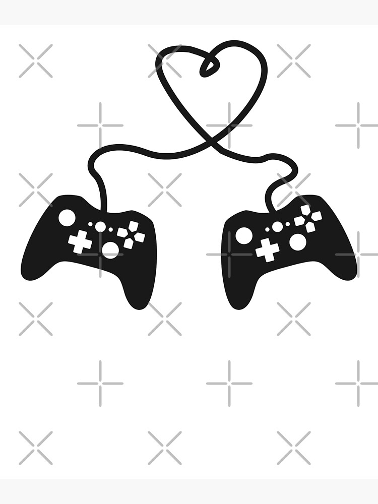 "Game Controllers Heart " Art Print for Sale by hadicazvysavaca | Redbubble