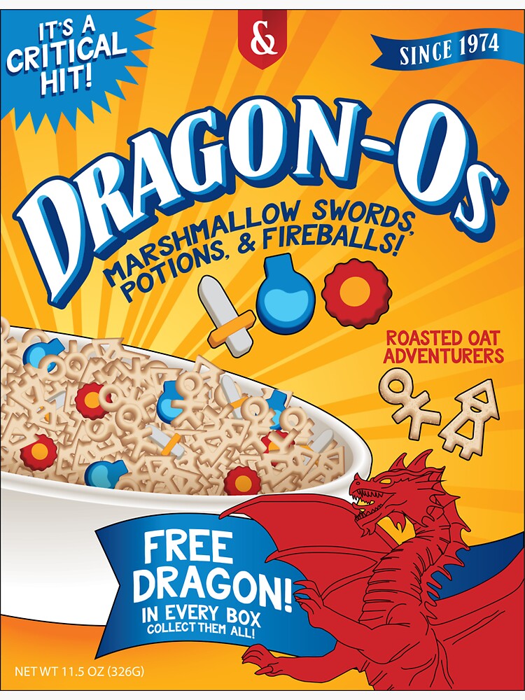 "Dragon Os Cereal Dungeons & Dragons Fantasy Cereal" Sticker by ...