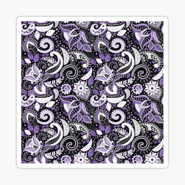 "Purple & White Paisley" Sticker for Sale by Christyne | Redbubble